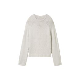 Tom Tailor Damen Loose Fit Strickpullover mit Wollanteil, grau, Meliert, Gr. XL