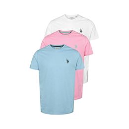 U.S. Polo Assn. T-Shirt 'Betil' Herren Größe XXXL hellblau / rosa / schwarz / weiß
