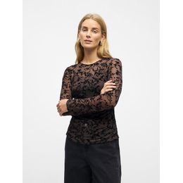 Object Bluse 'OBJAdeline' Damen Gr&ouml;&szlig;e S schoko / schwarz