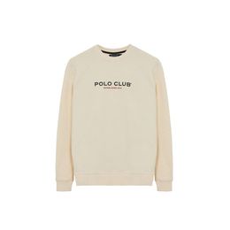 Polo Club Sweatshirt Herren Größe M beige / rot / schwarz