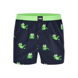 Happy Shorts Boxershorts 'Frogs' Herren Größe L dunkelblau / grün