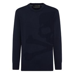 Philipp Plein Sweater 'Skull&Bones' male Blue size L