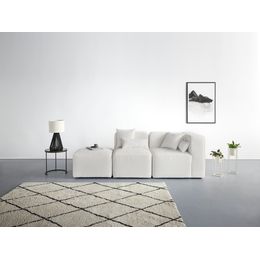 3-Sitzer Home Affaire "Sundstrup", beige (natur), B:233cm H:76,5cm T:93cm, 93% Polyester, 6% Acryl, 1% Baumwolle, Sofas, Modulserie, individuelle Zusammenstellung