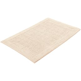 Badematte Kleine Wolke "Net", beige (natur), H:17mm, Baumwolle, Badematten, Badteppich, Uni Farben, rutschhhemmend