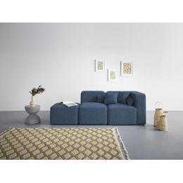 3-Sitzer Home Affaire "Sundstrup", blau, B:233cm H:76,5cm T:93cm, 100% Polyester, Sofas, Modulserie, individuelle Zusammenstellung