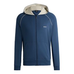 BOSS Sweatjacke Herren Größe S ecru / navy