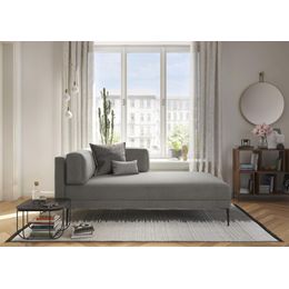 Recamiere Home Affaire "Bihult", grau, B:210cm H:89cm T:104cm, Samtoptik (100% Polyester);Struktur fein (100% Polyester);Samtcord (92% Polyester, 8% Polyamid), Sofas, Recamiere, Armlehne links oder rechts bestellbar