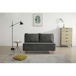 2-Sitzer OTTO HOME, B:145cm T:85cmanthrait, 100% Polyester, Sofas, "AINSLEY 140 cm, Schlafsofa", wandelbar zum Gästebett, Relaxsofa, Webstoff u.