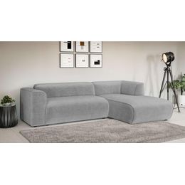Ecksofa Home Affaire "MERID L-Form (257 cm), zeitlos & stilvolles Design", grau (hellgrau), B:257cm H:78cm T:161cm, 100% Polyester, Sofas, Ecksofa, Aufwendig gepolstert, in Cord, Chenille und Struktur