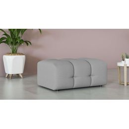 Polsterhocker OTTO HOME "Manilla, trendige Steppung, passend zur Serie, B/T/H 100/68/45 cm", grau, B:100cm H:45cm T:68cm, 100% Polyester, Hocker, Polsterhocker, mit Wellenunterfederung, in verschiedenen Materialien und Farben