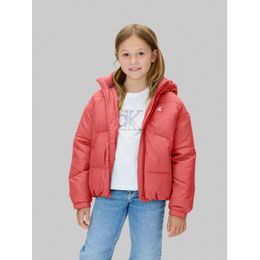 Winterjacke Calvin Klein Jeans "CK SHORT PUFFER JACKET", Mädchen, Gr. 16 (176), rosa (brandied apricot), Web, Obermaterial: 100% Polyester. Futter: 100% Polyester. Wattierung: 100% Polyester, Jacken