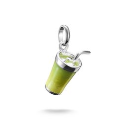 Charm-Einhänger Thomas Sabo "Charm Matcha Latte-Design - Connect", bunt (silberfarben, grün), Charms, Damen, Silber 925 (recycelt)