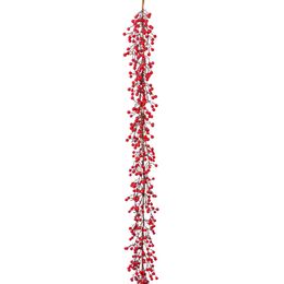 Winterliche Kunstpflanze CREATIV DECO "Weihnachtsdeko, Weihnachtsgirlande", rot, L:150cm, Kunststoff, Kunstpflanzen, Weihnachtsgirlande, Girlande, Länge 150 cm