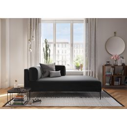 Recamiere Home Affaire "Bihult", schwarz, B:210cm H:89cm T:104cm, Samtoptik (100% Polyester);Struktur fein (100% Polyester);Samtcord (92% Polyester, 8% Polyamid), Sofas, Recamiere, Armlehne links oder rechts bestellbar