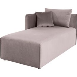 Ottomane OTTO HOME "N&ouml;re", grau (hellgrau), B:90cm H:74cm T:172cm, Samtoptik (100% Polyester), Sofas, Ottomane, Modul - zum Zusammenstellen; in vielen Bezugsqualit&auml;ten und Farben