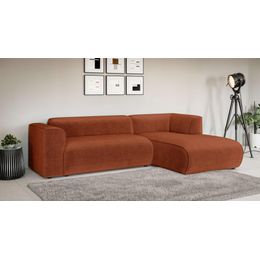 Ecksofa Home Affaire "MERID L-Form (257 cm), zeitlos & stilvolles Design", orange (terra), B:257cm H:78cm T:161cm, 100% Polyester, Sofas, Ecksofa, Aufwendig gepolstert, in Cord, Chenille und Struktur