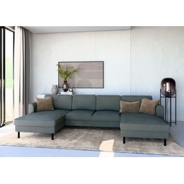 Wohnlandschaft Home Affaire, B:232cm H:83cm T:161cmanthrazit, 92% Polyester, 5% Polyamid, Sofas, "Booster II, whlw. mit Schlaffunktion & Bettkasten,