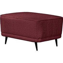 Polsterhocker Home Affaire "Ashly", rot (weinrot), B:77cm H:46cm T:60cm, 93% Polyester, 6% Acryl, 1% Baumwolle, Hocker, Polsterhocker, in 3 Bezugsvarianten, Boucl&eacute;, Samtoptik und Struktur weich.