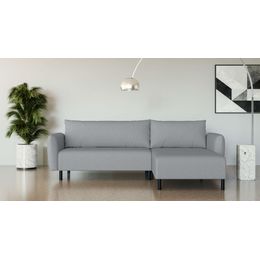 Ecksofa Home Affaire "Glandine", grau, B:233cm H:82cm T:177cm, 100% Polyester, Sofas, Ecksofa, L-Form