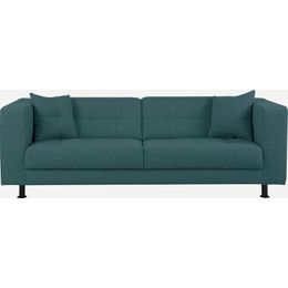 3-Sitzer Home Affaire "Bengo", blau (petrol), B:202cm H:68cm T:88cm, Sofas, mit Steppung im Sitz- und R&uuml;ckenbereich, incl. Zierkissen