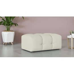 Polsterhocker OTTO HOME "Manilla, trendige Steppung, passend zur Serie, B/T/H 100/68/45 cm", beige (creme), B:100cm H:45cm T:68cm, 100% Polyester, Hocker, Polsterhocker, mit Wellenunterfederung, in verschiedenen Materialien und Farben