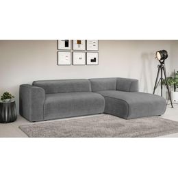 Ecksofa Home Affaire "MERID L-Form (257 cm), zeitlos & stilvolles Design", grau, B:257cm H:78cm T:161cm, 100% Polyester, Sofas, Ecksofa, Aufwendig gepolstert, in Cord, Chenille und Struktur