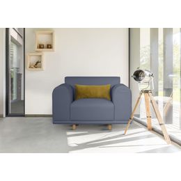Loveseat OTTO HOME "Maroon Sessel", blau, B:125cm H:82cm T:96cm, 89% Polyester/9% Rayon/3% Nylon, Sessel, in skandinavischem Design, mit losem Kissen