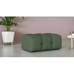 Polsterhocker OTTO HOME "Manilla, trendige Steppung, passend zur Serie, B/T/H 100/68/45 cm", gr&uuml;n, B:100cm H:45cm T:68cm, 100% Polyester, Hocker, Polsterhocker, mit Wellenunterfederung, in verschiedenen Materialien und Farben