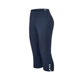 Tchibo - 3/4-Stretchhose mit Knöpfen - Damen - Gr. 38 - dunkelblau