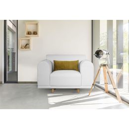 Loveseat OTTO HOME "Maroon Sessel", beige (natur), B:125cm H:82cm T:96cm, 89% Polyester/9% Rayon/3% Nylon, Sessel, in skandinavischem Design, mit losem Kissen