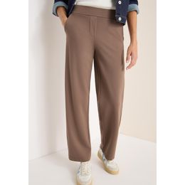 Jerseyhose Cecil "NEELE", Damen, Gr. XXL (46), Länge 32, cocoa taupe, Web, Obermaterial: 61% Viskose, 32% Polyamid, 7% Elasthan. Futter: 100% Polyester, unifarben, loose fit lang, Hosen, mit elastischem Bund