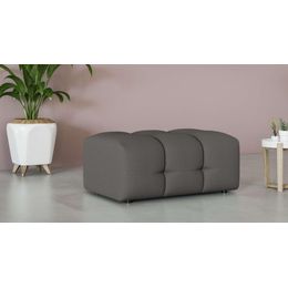 Polsterhocker OTTO HOME "Manilla, trendige Steppung, passend zur Serie, B/T/H 100/68/45 cm", grau (anthrazit), B:100cm H:45cm T:68cm, 100% Polyester, Hocker, Polsterhocker, mit Wellenunterfederung, in verschiedenen Materialien und Farben