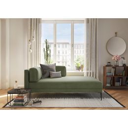 Recamiere Home Affaire "Bihult", gr&uuml;n, B:210cm H:89cm T:104cm, Samtoptik (100% Polyester);Struktur fein (100% Polyester);Samtcord (92% Polyester, 8% Polyamid), Sofas, Recamiere, Armlehne links oder rechts bestellbar