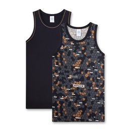 Sanetta Unterhemd Jungen Gr&ouml;&szlig;e 164 navy / nachtblau / braun / wei&szlig;
