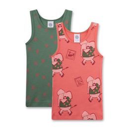 Sanetta Unterhemd M&auml;dchen Gr&ouml;&szlig;e 92 dunkelgr&uuml;n / rosa / hellpink