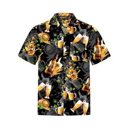 Hawaiihemdshop.de Button Up Shirt 'Hawaiian Beer' male Black size 8XL