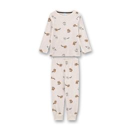 Sanetta Schlafanzug Jungen Gr&ouml;&szlig;e 92 beige / braun / schwarz