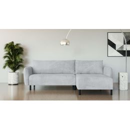 Ecksofa Home Affaire "Glandine", grau (hellgrau), B:233cm H:82cm T:177cm, 100% Polyester, Sofas, Ecksofa, L-Form