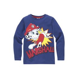 Langarmshirt PAW PATROL, Jungen, Gr. 92/98, blau, Jersey, Obermaterial: 100% Baumwolle, bedruckt, Basic normal, Rundhals, Shirts