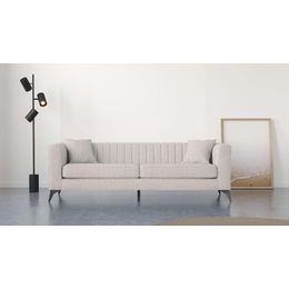 4-Sitzer Home Affaire "MATTHEW elegantes Designsofa, Ma&szlig;e B/T/H: 231/86/74 cm", beige (hellbeige), B:231cm H:74cm T:86cm, 100% Polyester, Sofas, XXL, Steppung im R&uuml;cken, lose Sitzkissen, incl 2. Zierkissen
