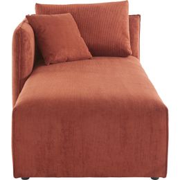Ottomane OTTO HOME "N&ouml;re", orange (terra), B:90cm H:86cm T:172cm, 92% Polyester, 8% Polyamid, Sofas, Ottomane, Modul - zum Zusammenstellen; in vielen Bezugsqualit&auml;ten und Farben