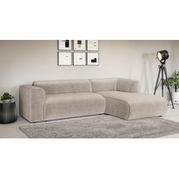 Ecksofa Home Affaire "MERID L-Form (257 cm), zeitlos & stilvolles Design", beige, B:257cm H:78cm T:161cm, 100% Polyester, Sofas, Ecksofa, Aufwendig gepolstert, in Cord, Chenille und Struktur