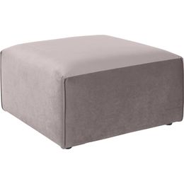 Polsterhocker OTTO HOME "N&ouml;re", grau (hellgrau), B:80cm H:46cm T:80cm, Samtoptik (100% Polyester), Hocker, Polsterhocker, Modul - zum Zusammenstellen; in vielen Bezugsqualit&auml;ten und Farben