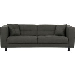 3-Sitzer Home Affaire "Bengo", grau, B:202cm H:68cm T:88cm, Sofas, mit Steppung im Sitz- und R&uuml;ckenbereich, incl. Zierkissen