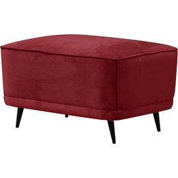 Polsterhocker Home Affaire "Ashly", rot, B:77cm H:46cm T:60cm, 100% Polyester, Hocker, Polsterhocker, in 3 Bezugsvarianten, Boucl&eacute;, Samtoptik und Struktur weich.
