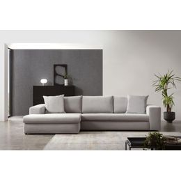 Ecksofa Home Affaire "SLEETLAND XXL in Samtvelours oder Vintage-Leder-Optik, L-Form", silber, B:325cm H:72cm T:167cm, Sofas, Ecksofa, besonders gro&szlig; und bequem