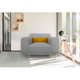 Loveseat OTTO HOME "Maroon Sessel", grau (hellgrau), B:125cm H:82cm T:96cm, Struktur grob ( 100% POLYPROPYLEN;Struktur fein ( 100% Polyester);Struktur (100% Polyester), Sessel, in skandinavischem Design, mit losem Kissen