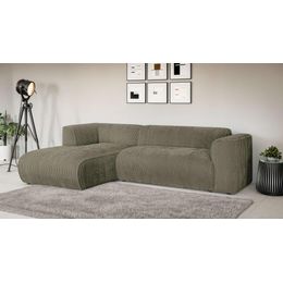 Ecksofa Home Affaire "MERID L-Form (257 cm), zeitlos & stilvolles Design", gr&uuml;n, B:257cm H:78cm T:161cm, 100% Polyester, Sofas, Ecksofa, Aufwendig gepolstert, in Cord, Chenille und Struktur