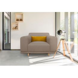 Loveseat OTTO HOME "Maroon Sessel", beige, B:125cm H:82cm T:96cm, Struktur grob ( 100% POLYPROPYLEN;Struktur fein ( 100% Polyester);Struktur (100% Polyester), Sessel, in skandinavischem Design, mit losem Kissen