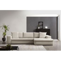 Ecksofa Home Affaire "SLEETLAND XXL in Samtvelours oder Vintage-Leder-Optik, L-Form", lila (pearl), B:325cm H:72cm T:167cm, Sofas, Ecksofa, besonders gro&szlig; und bequem